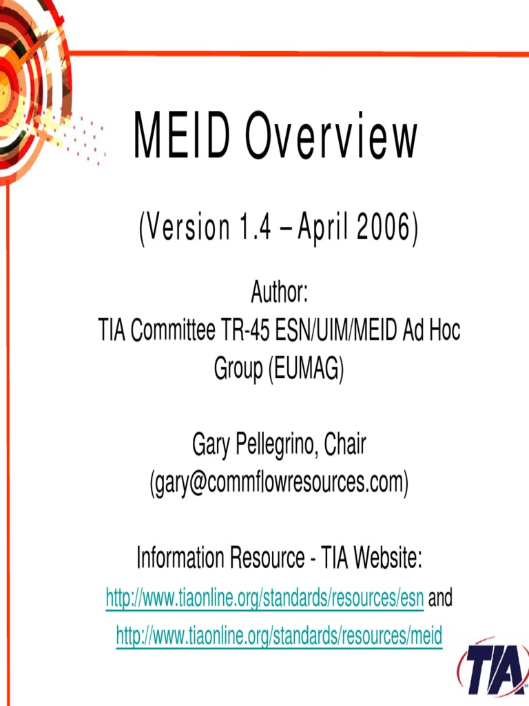 Understanding the Transition from ESN to MEID: An Overview of Actions ...