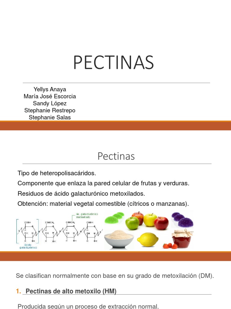Pectinas | PDF | Solubilidad | Concentración