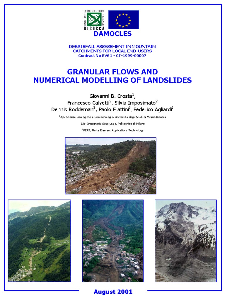 Granular Flows and Numerical Modelling of Landslides: Damocles | PDF ...