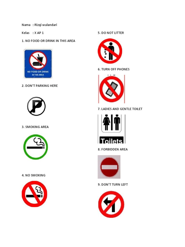 Common Warning and Prohibition Signs | PDF | Travel | Home & Garden