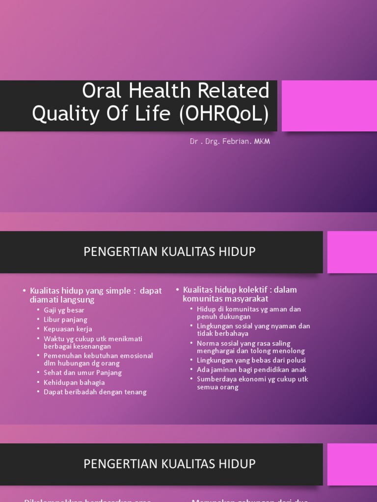 OHRQoL Bahan Kuliah Blok 10 | PDF