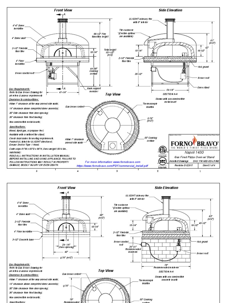 Detailed technical specifications and installation instructions for a ...
