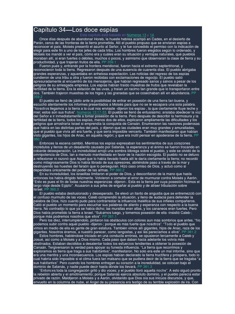 Capítulo 34 Josue y Caleb | PDF | Moisés | Canaán