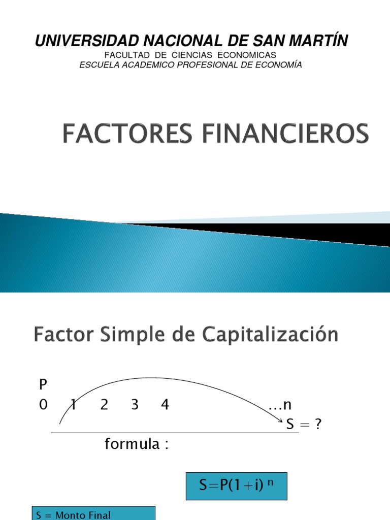 Factores Financieros | PDF | Finanzas Matemáticas | Interés