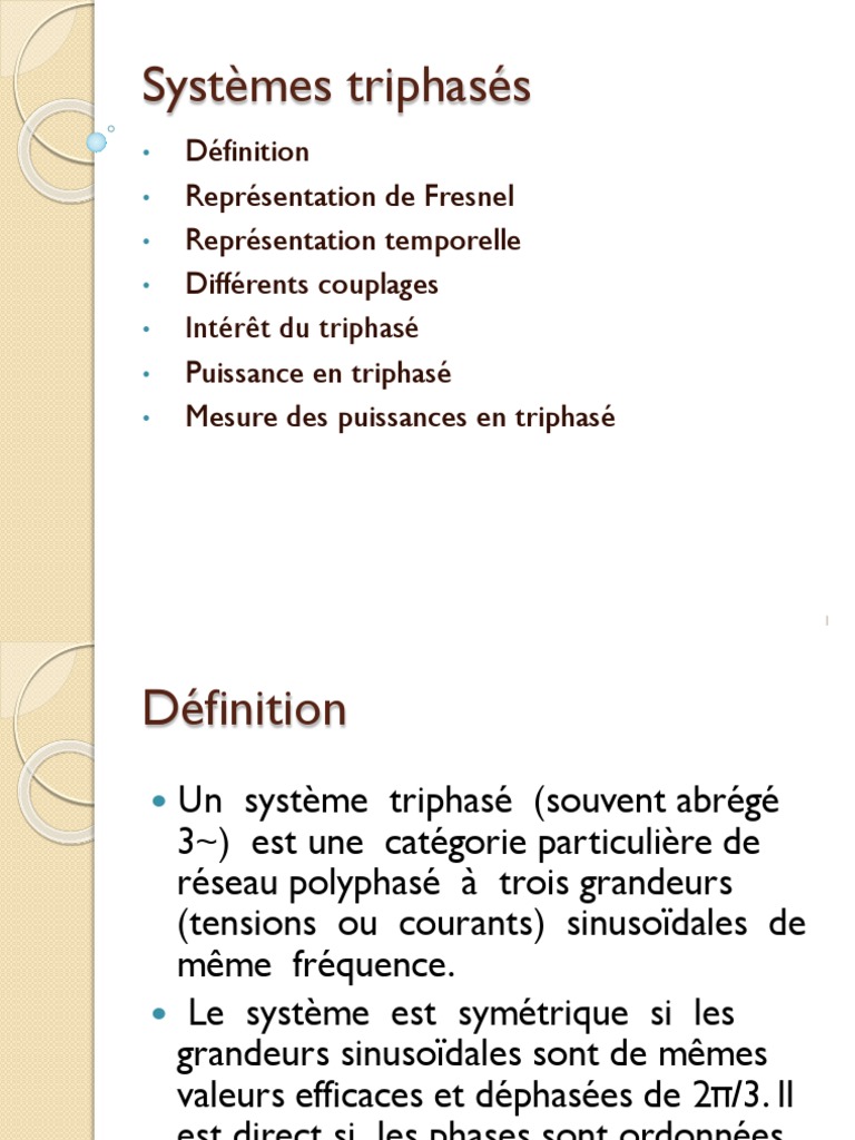 Systèmes Triphasés | PDF | Puissance (physique) | Obliger