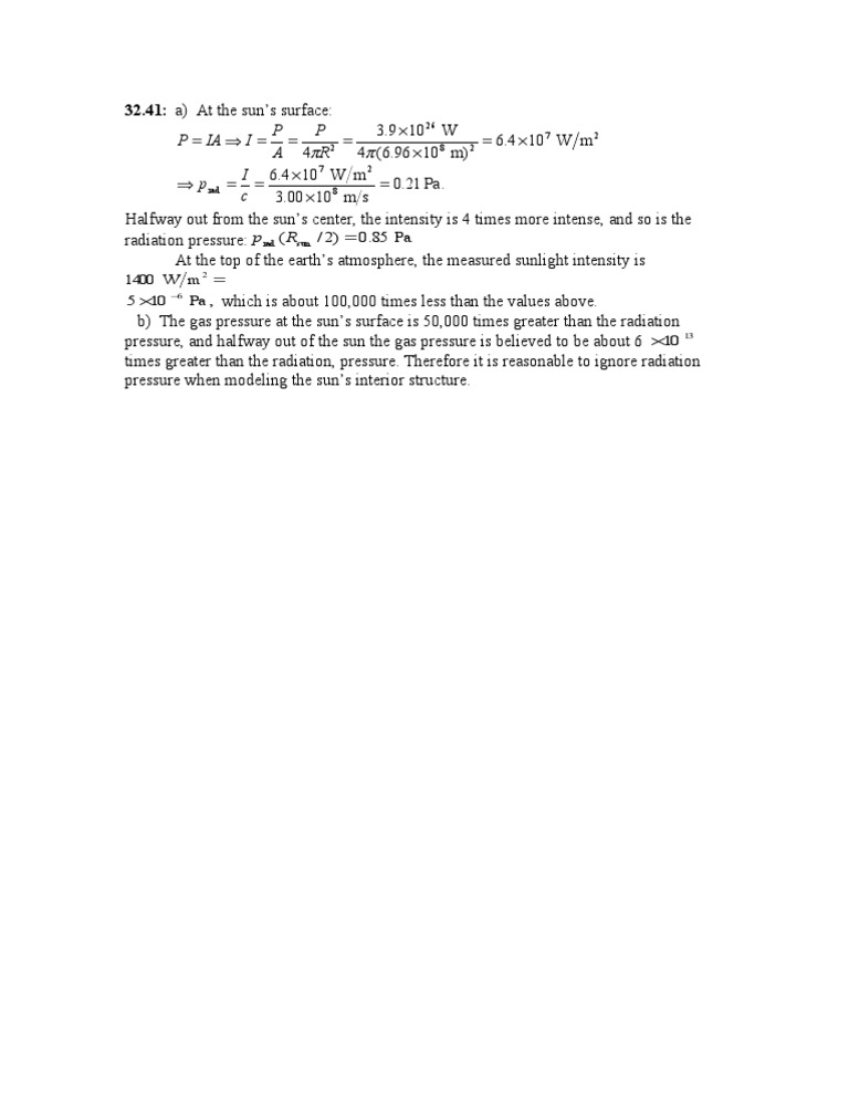 Sun's Surface Intensity and Pressure Analysis | PDF | Teaching Methods ...
