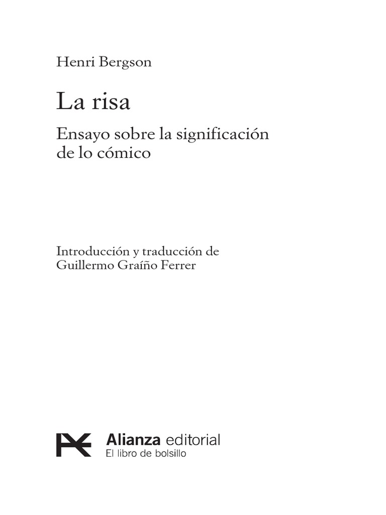 Introduccion A Henri Bergson La Risa Mad | PDF | La risa | Metafísica