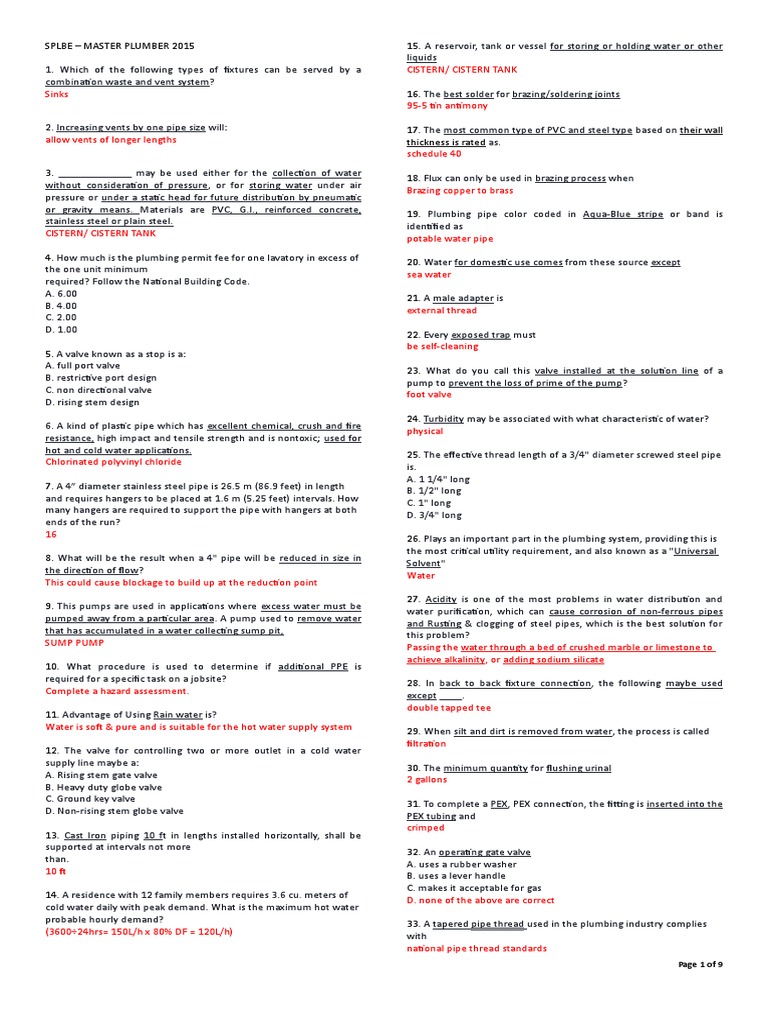 SPLBE | PDF | Plumbing | Valve