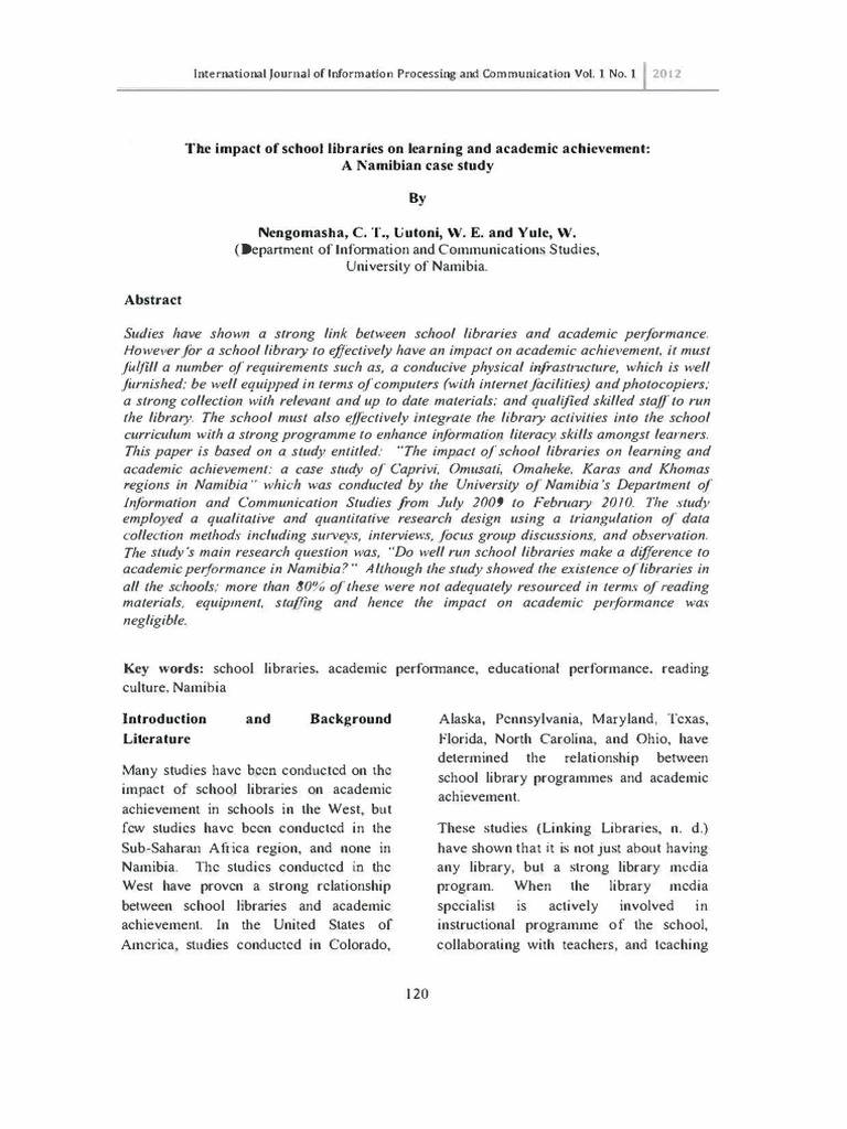 Impact of School Libraries on Literacy | PDF | School Library | Librarian