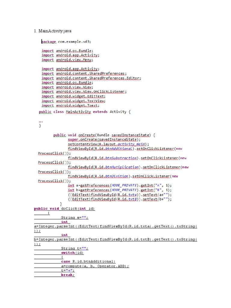 Mainactivity - Java: Public Void Int | PDF | Computer Data