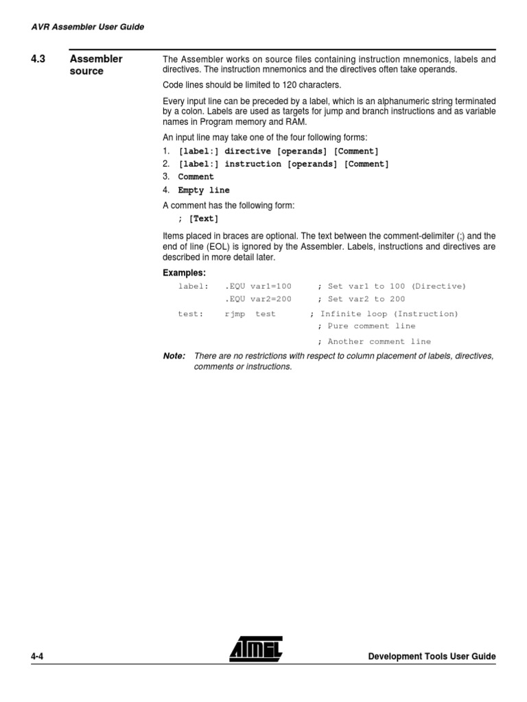 AVR Assembler Directives | PDF | Assembly Language | Macro (Computer Science)