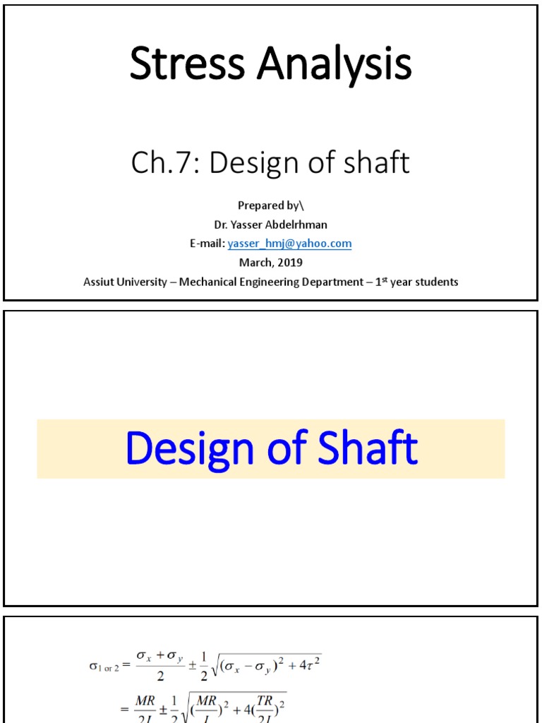 Circular Shaft Design Fundamentals | PDF