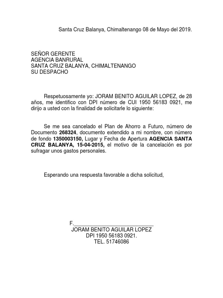 Solicitud Banrural | PDF