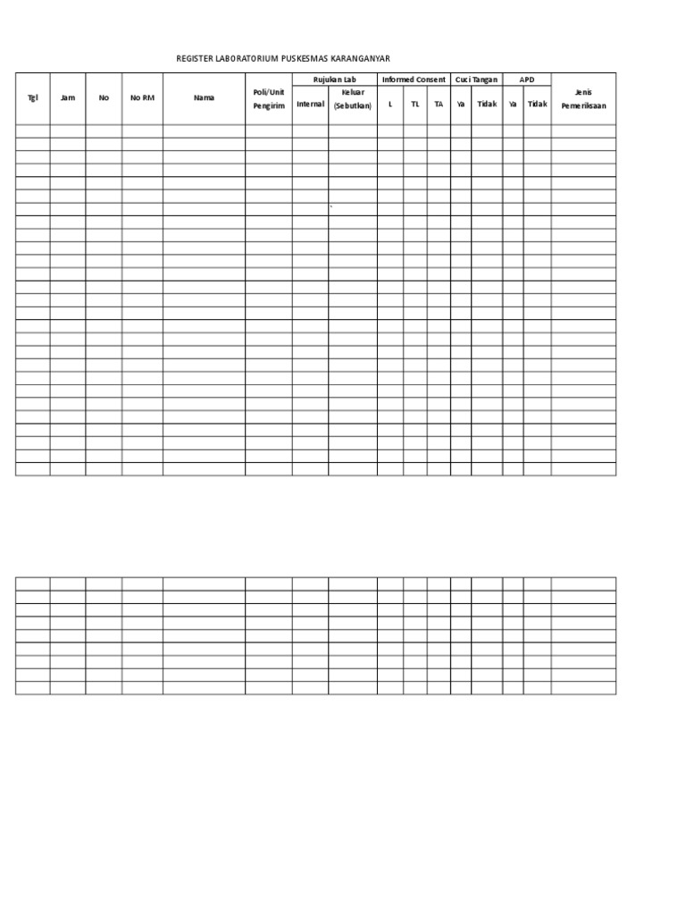 Register Laboratorium | PDF
