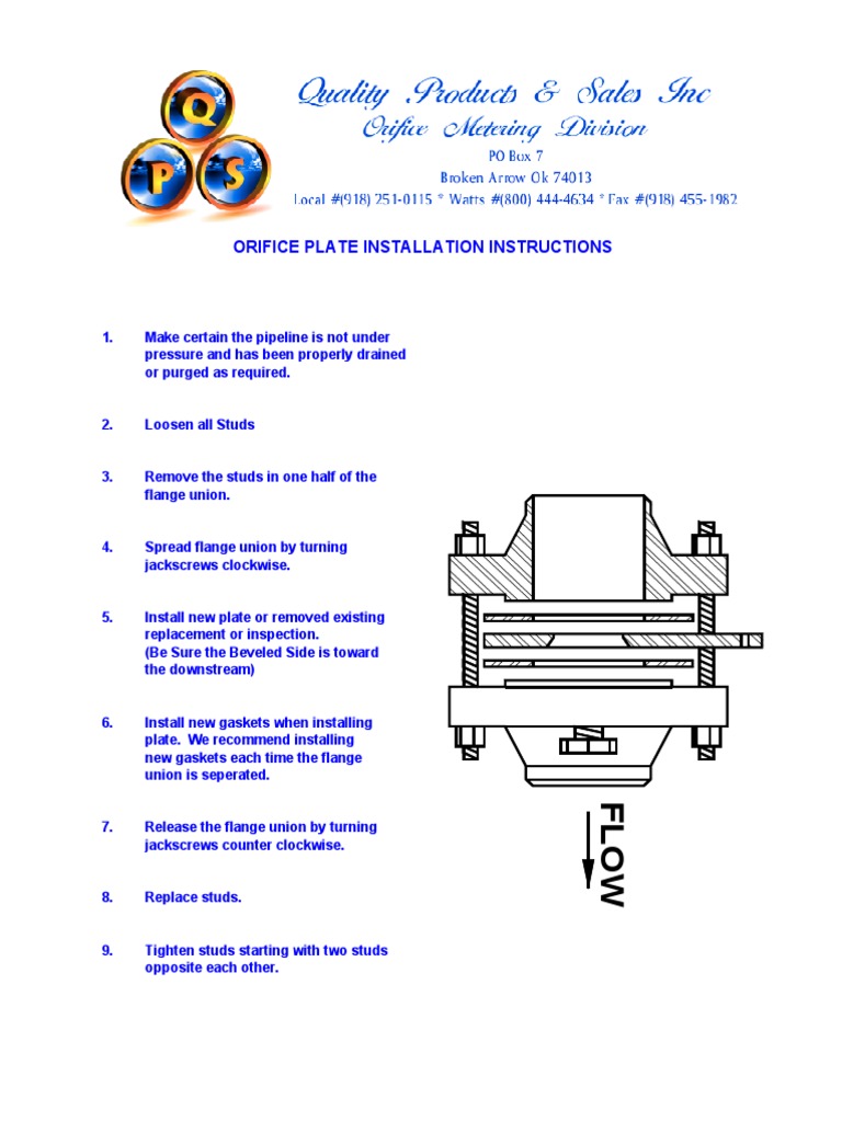 Orifice Plate Installation Guide | PDF | Home & Garden
