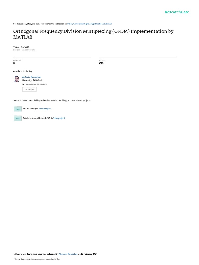 Orthogonal Frequency Division Multiplexing (OFDM) Implementation by ...