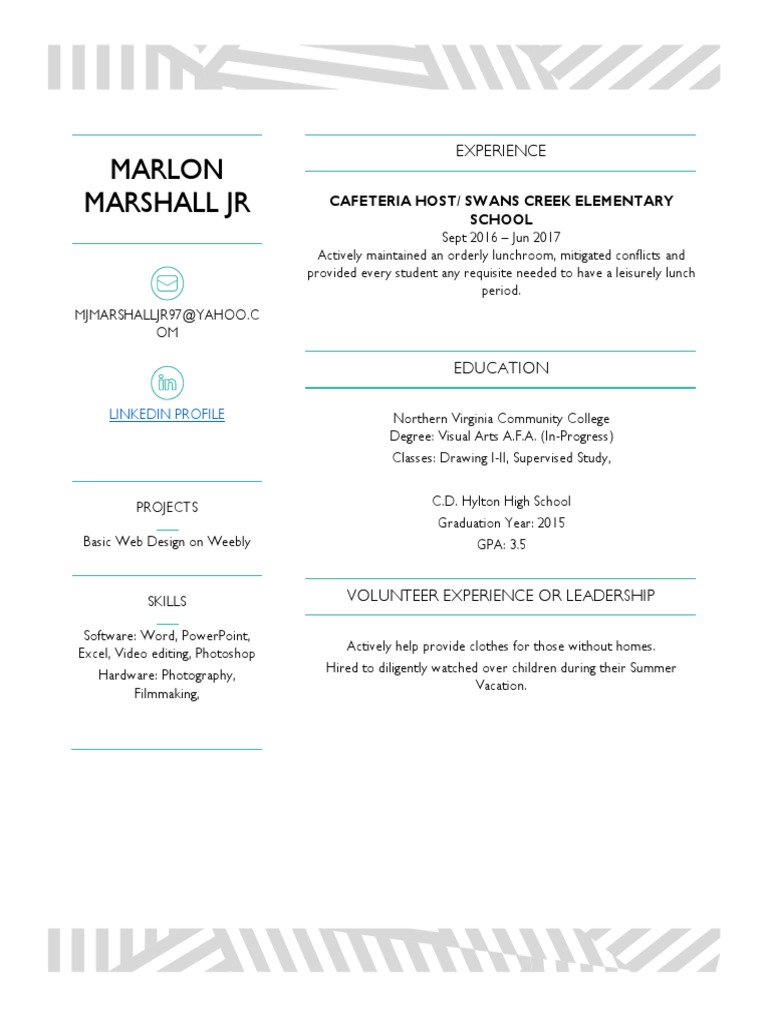 Marlon Marshall JR Resume 4 | PDF