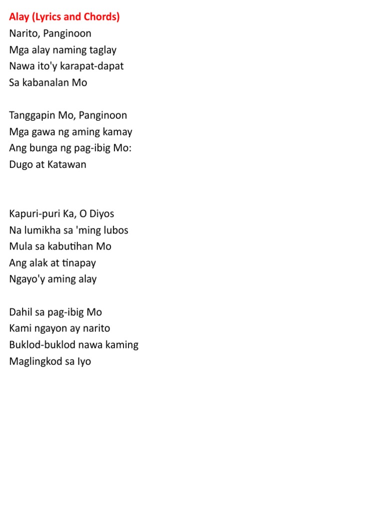 Alay Lyrics | PDF