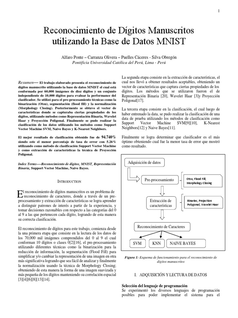 Reconocimiento de Dígitos Manuscritos Utilizando La Base de Datos MNIST | PDF | Máquinas de ...