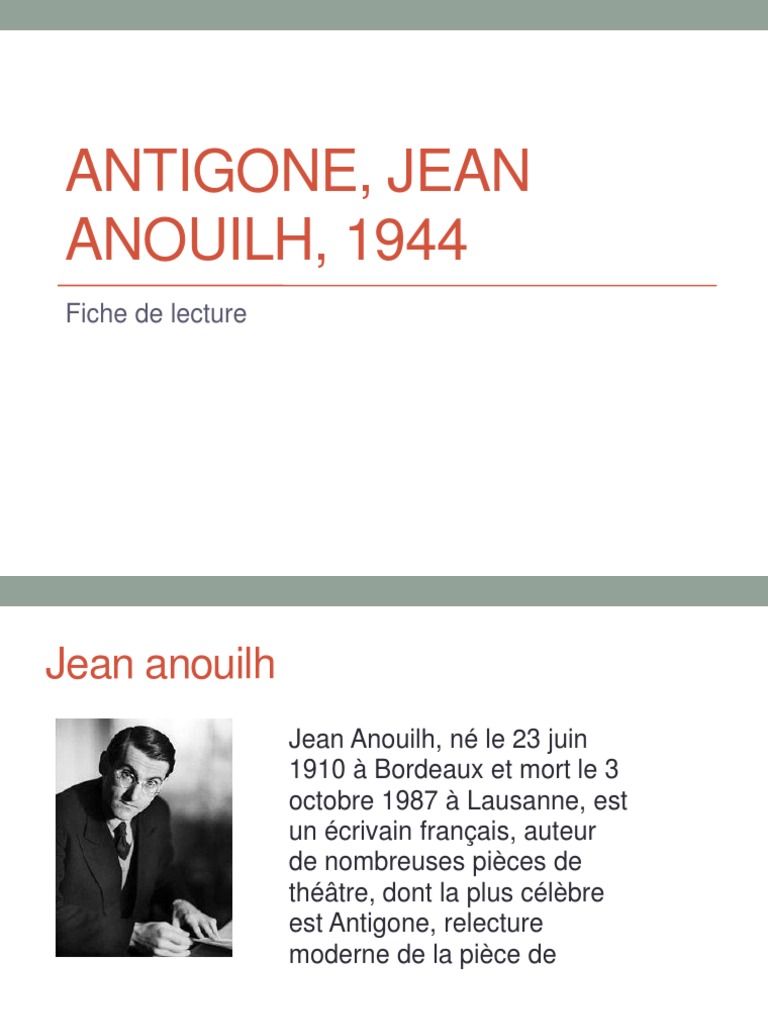 Antigone, Jean Anouilh, 1945 | PDF
