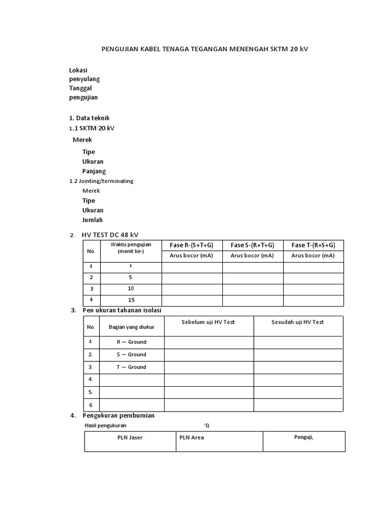 Blangko Uji Lapangan SKTM 03-11-14 | PDF
