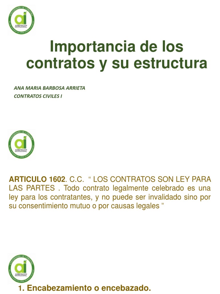 Presentación Estructura Del Contrato | PDF | Ley común | Conceptos legales