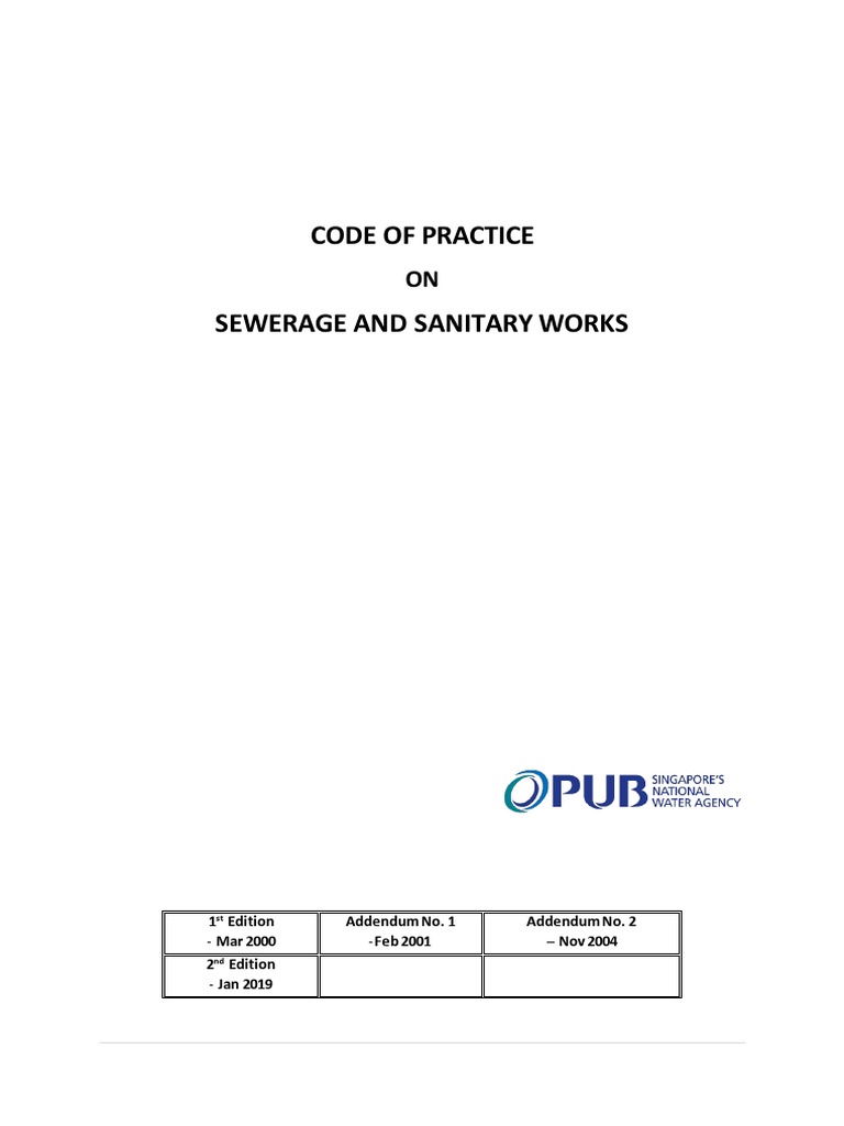 Singapore Sewerage Code of Practice | PDF | Sanitary Sewer | Plumbing