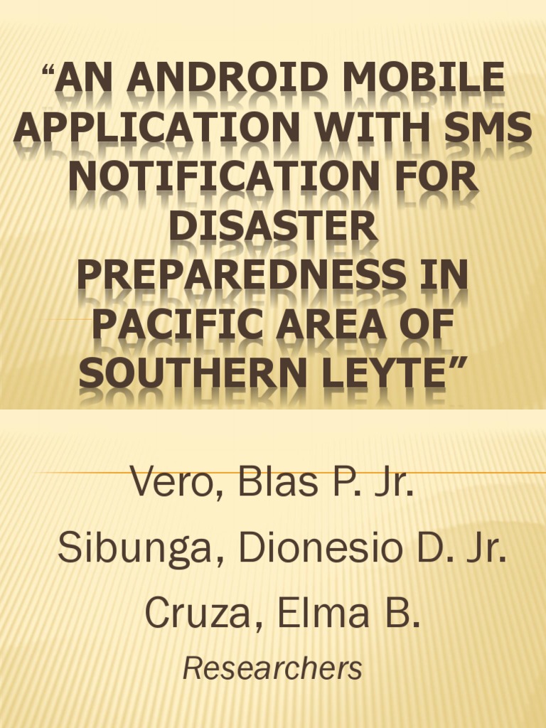 An Android Mobile Application With Sms Notification For Disaster ...