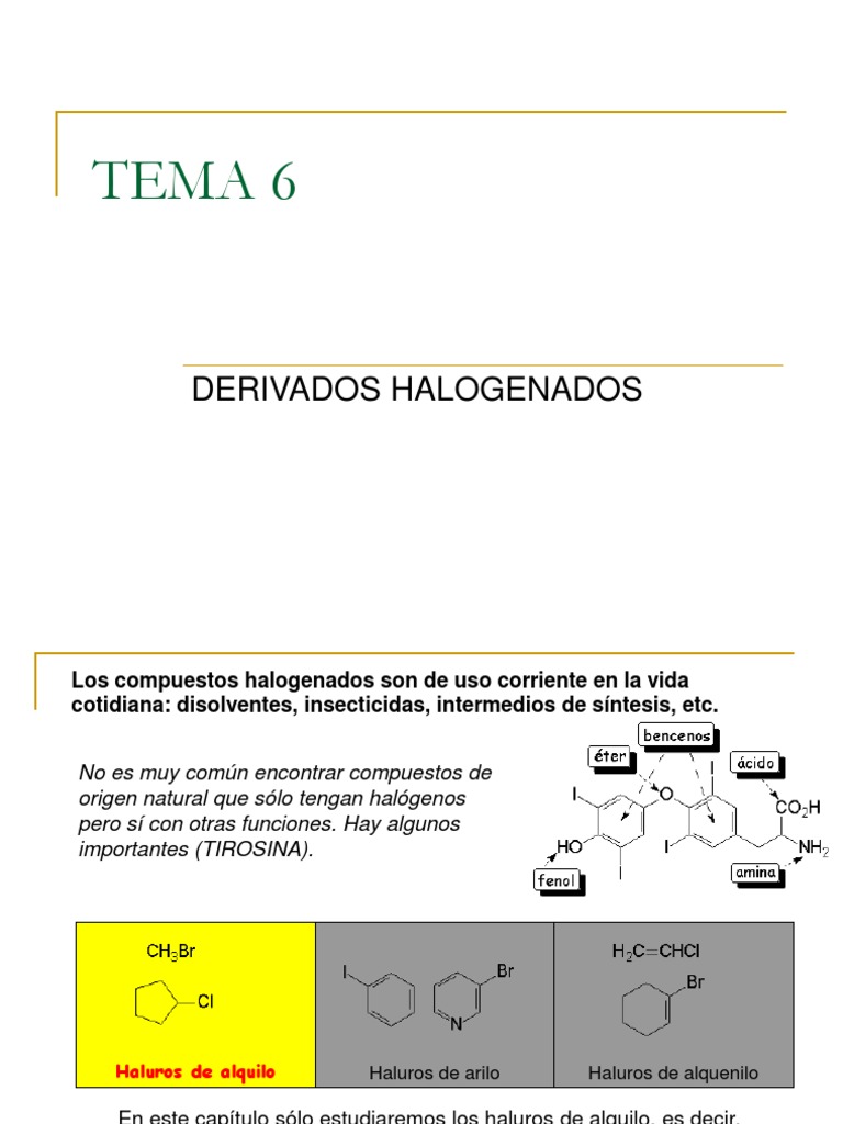 Halogenos y Derivados | PDF | Alcohol | Química Orgánica