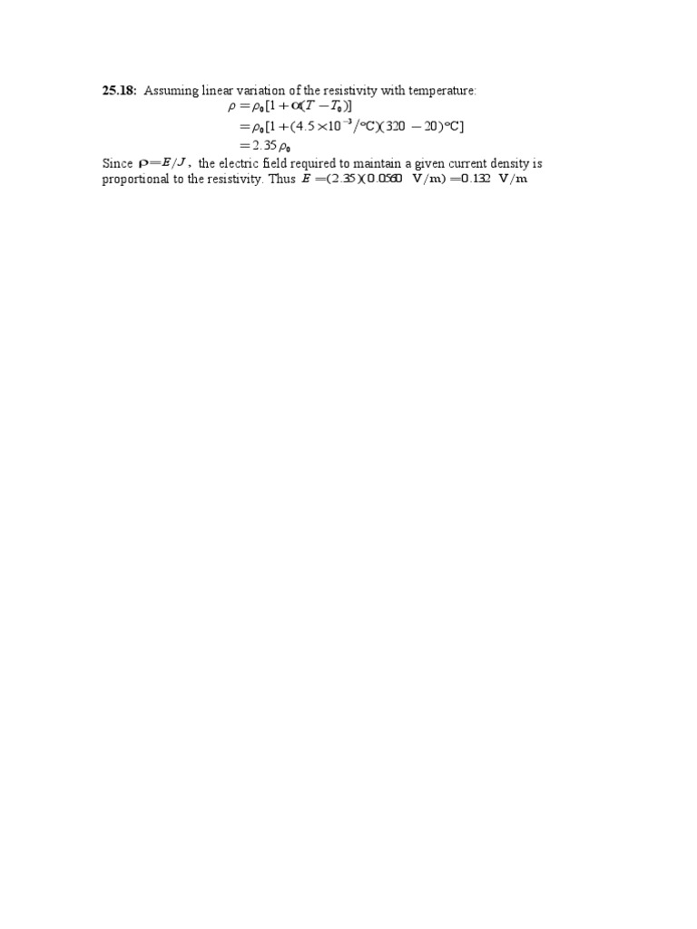 Temperature-Dependent Resistivity Formula | PDF