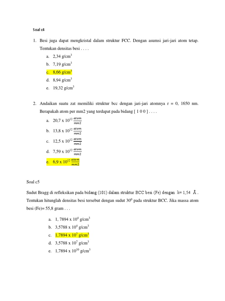 Contoh Soal c4 c5 | PDF