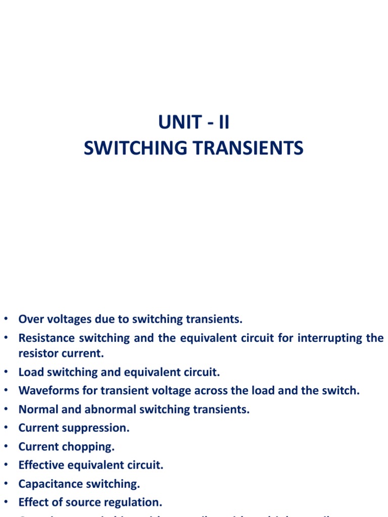 Unit - Ii Switching Transients | PDF | Capacitor | Transformer