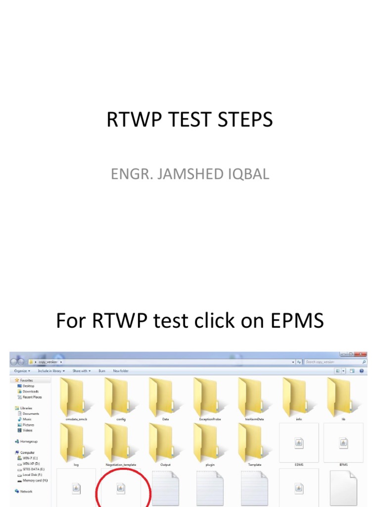 RTWP Test Steps: Engr. Jamshed Iqbal | PDF