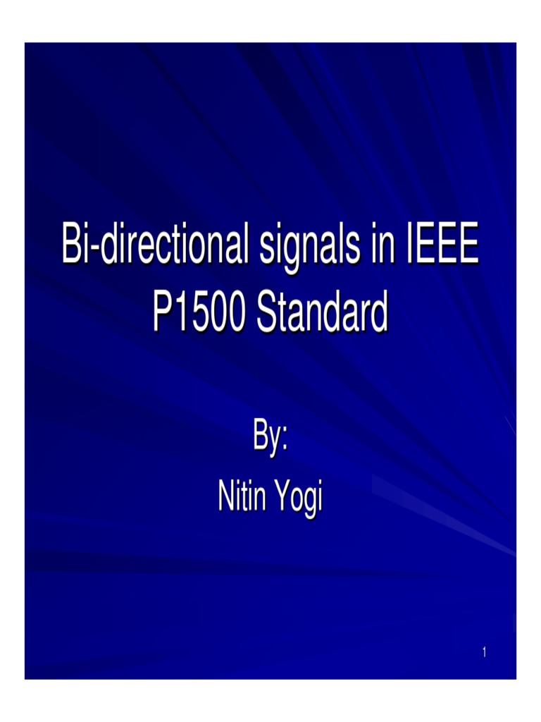 Bi - Directional Signals in IEEE P1500 Standard | PDF | System On A ...