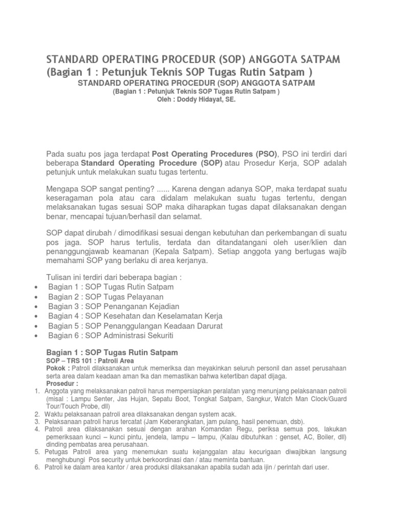 Sop Security 1 | PDF