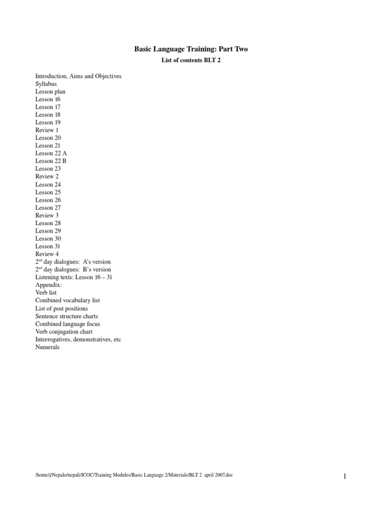 BLT 2 PDF | PDF | Verb | Homework