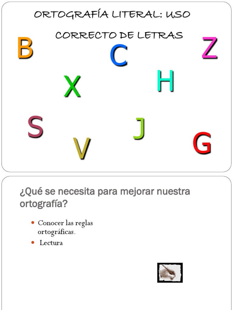 Ortografía Literal: Uso Correcto de Letras | PDF | Lingüística | Gramática
