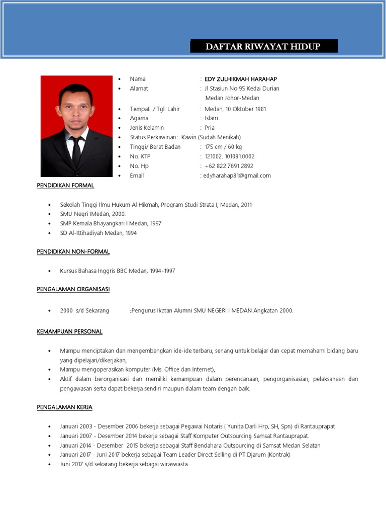 CV Edy Zulhikmah Harahap | PDF