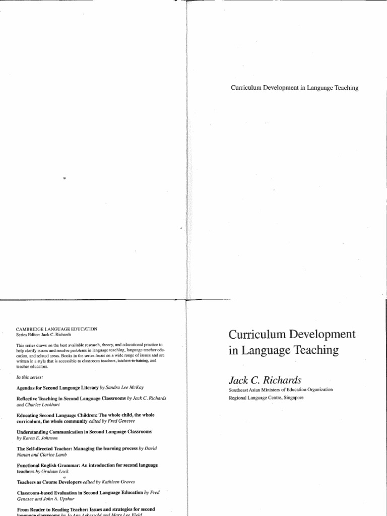 Richards 2001 Curriculum Development in Language Teaching | PDF