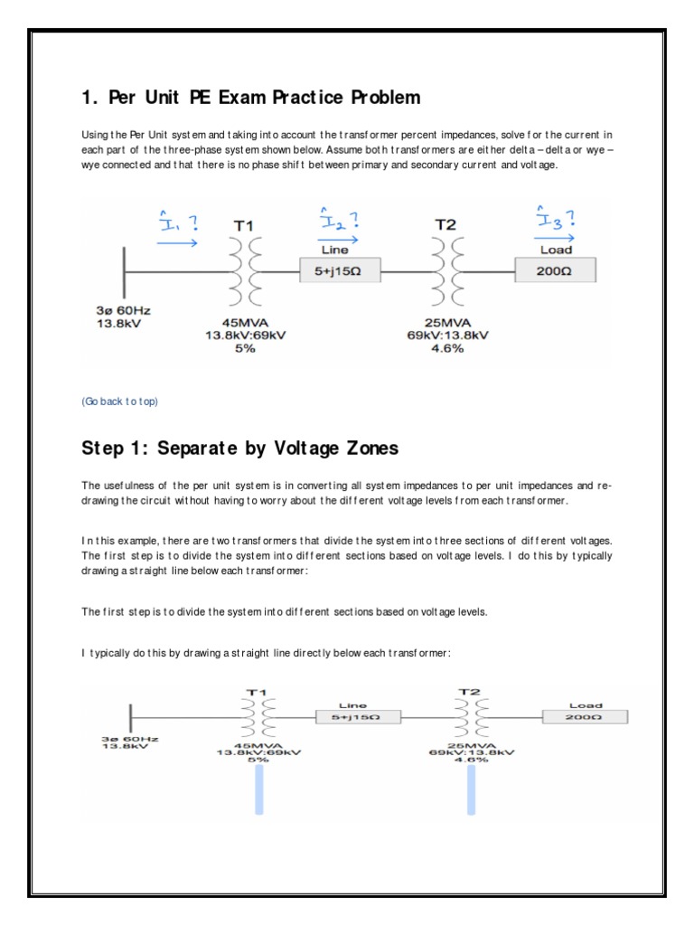 Per Unit PE Exam Practice Problem: (Go Back To Top) | PDF | Electrical Impedance | Transformer