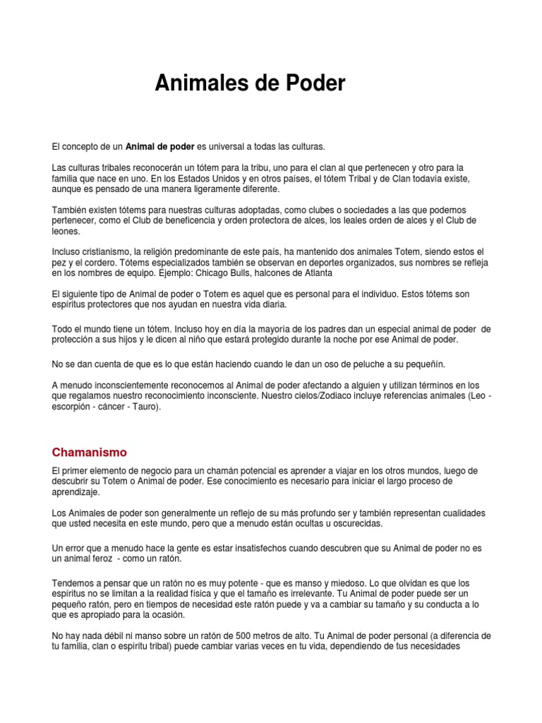 Animales de Poder | PDF | Chamanismo | Alma