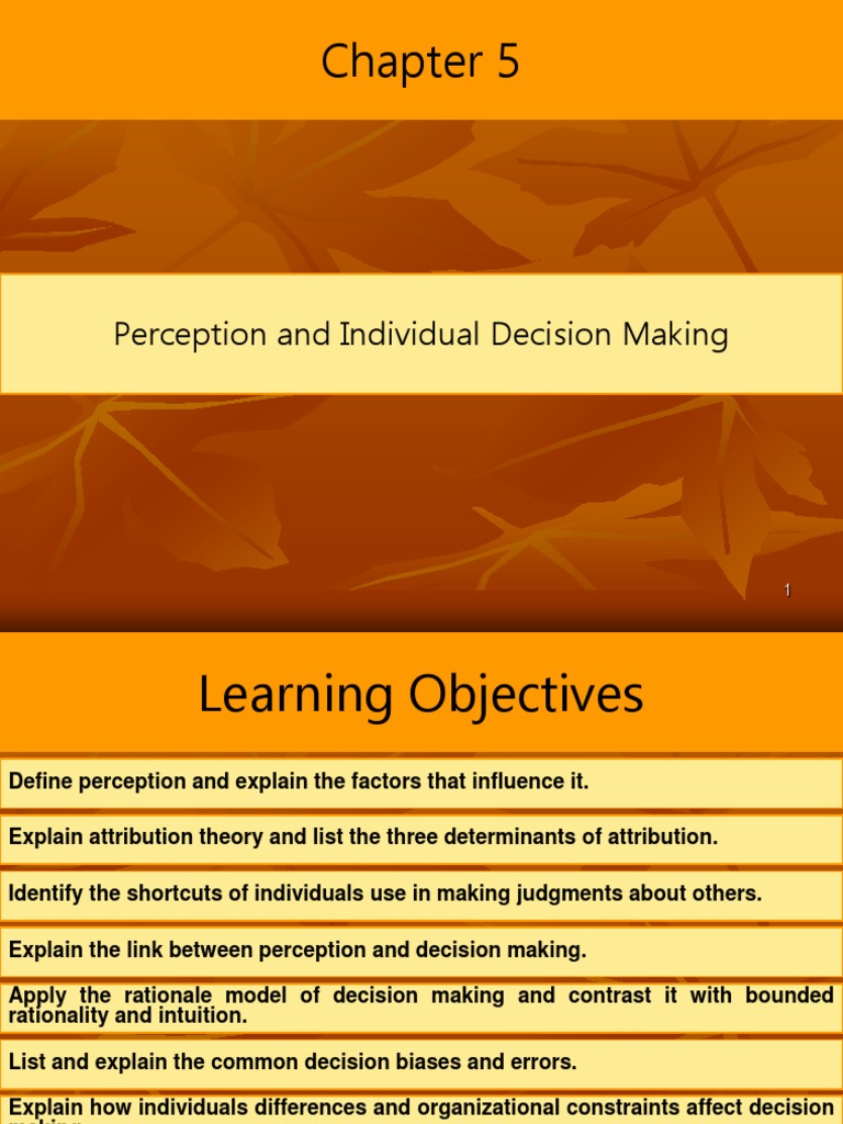 Ch5 Perception and Individual Decision Making | PDF | Perception | Bias