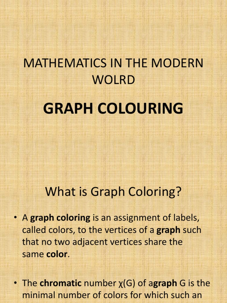 Mathematics in The Modern Wolrd: Graph Colouring | Download Free PDF ...