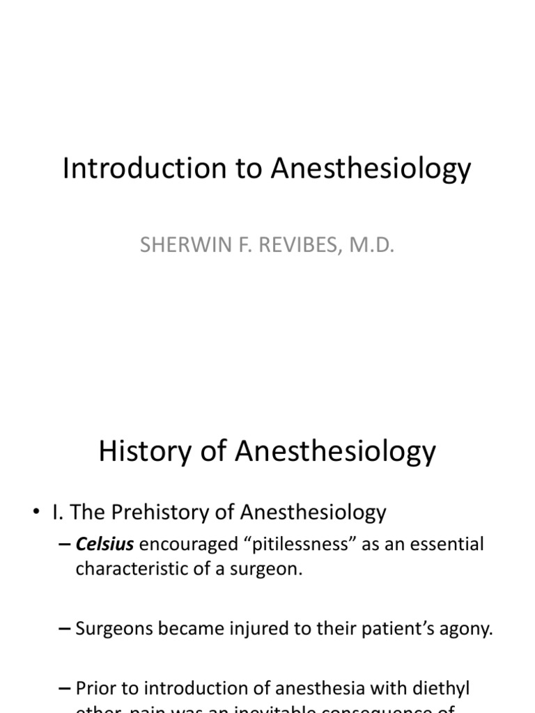 1.introduction To Anesthesiology CSU CMS Lecture | PDF | Anesthesia ...