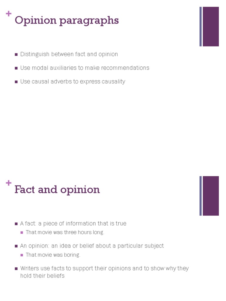 Opinion Paragraphs | PDF | Verb | Grammar