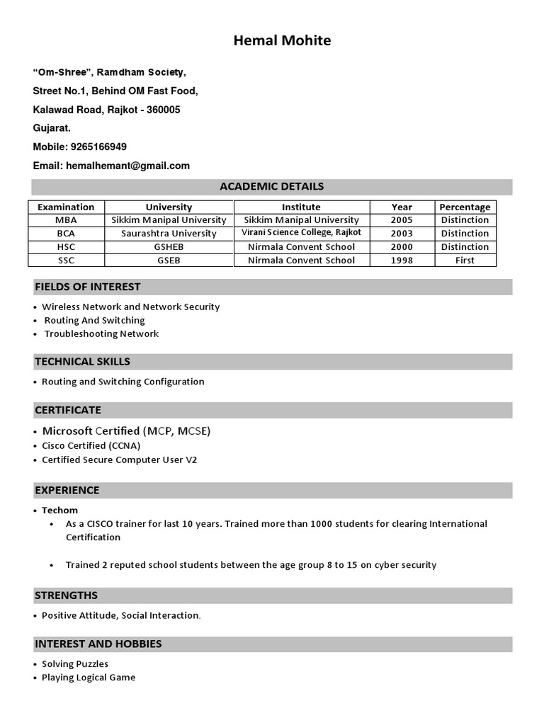 Hemal Resume | PDF
