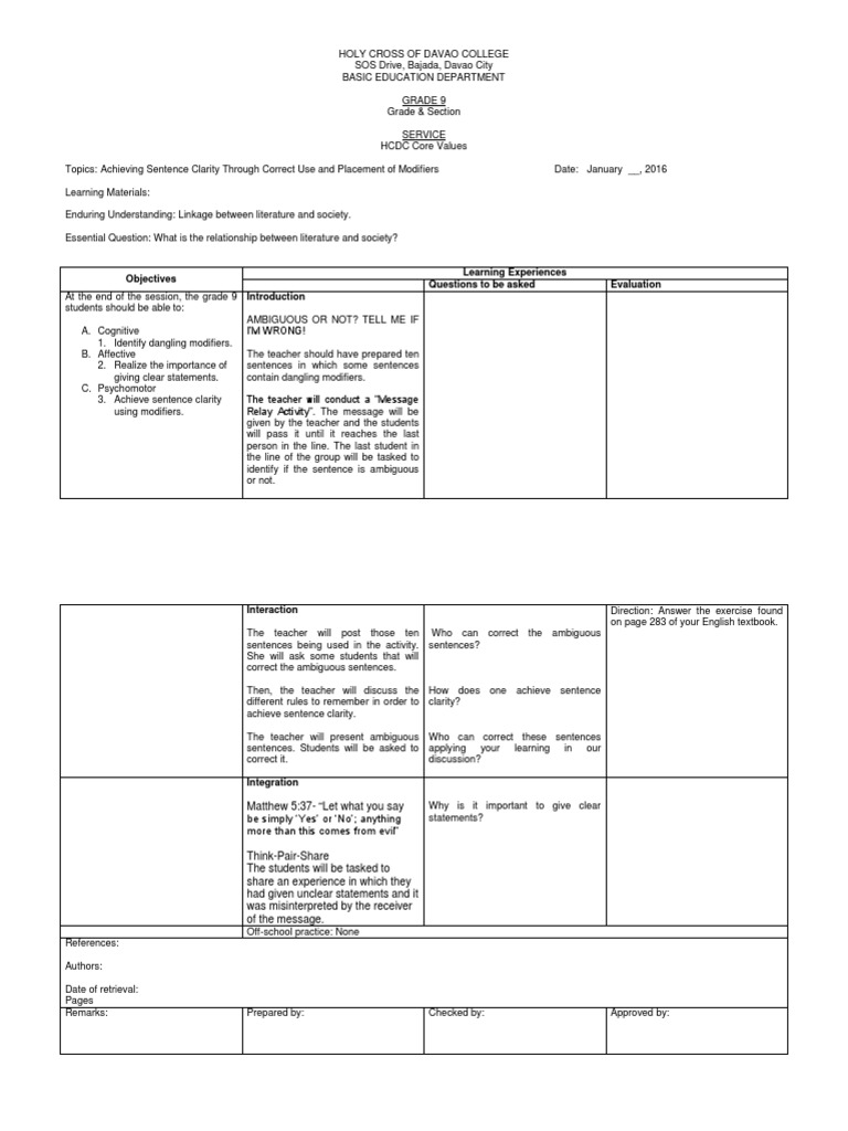 LP 10 - Sentence Clarity | PDF | Epistemology | Learning