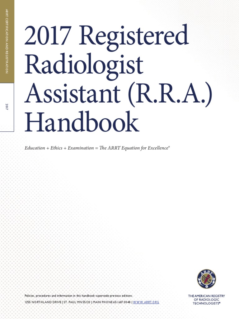 2017 Registered Radiologist Assistant (R.R.A.) Handbook | PDF ...