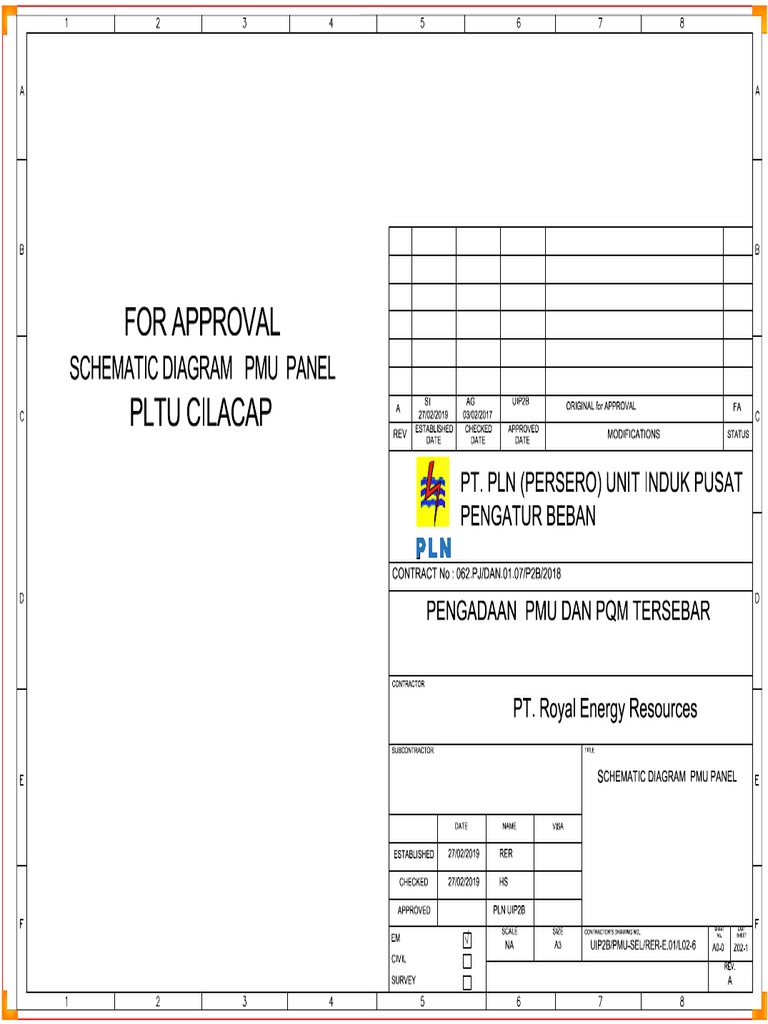 For Approval Pltu Cilacap: Schematic Diagram Pmu Panel | PDF