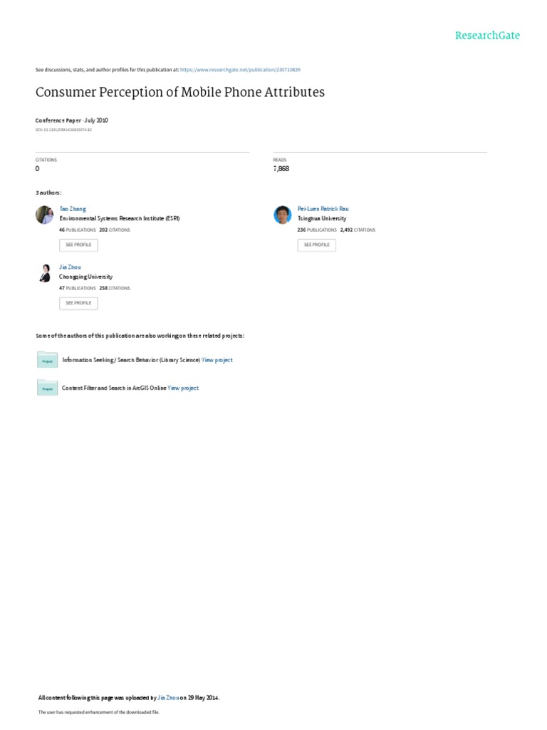 Consumer Perception of Mobile Phone Attributes: July 2010 | Download ...